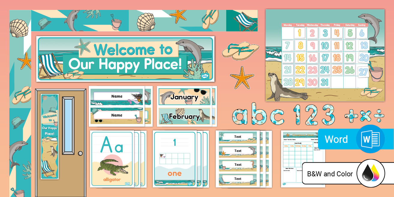 Beach Theme Classroom Decor Pack