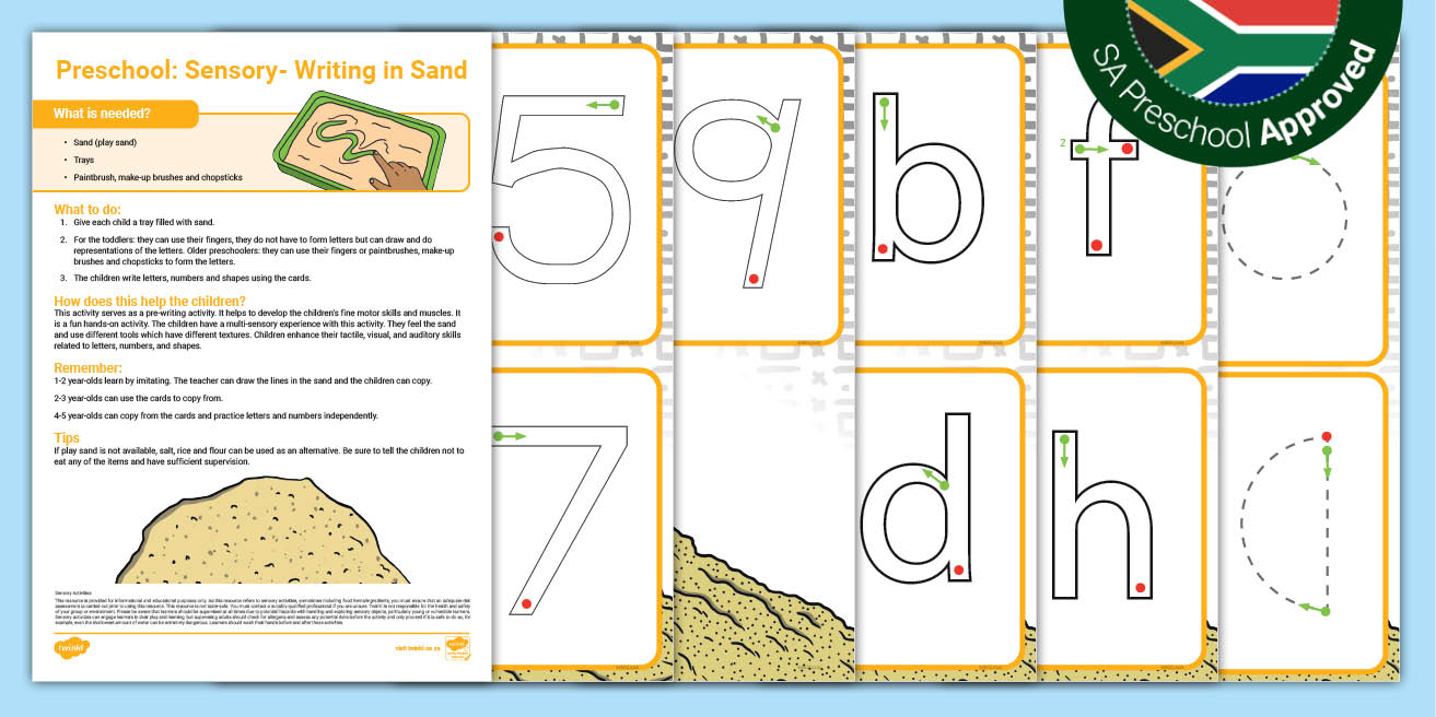 Preschool: Sensory- Writing in Sand