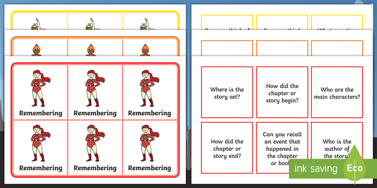 Bloom Superhero Guided Reading Bingo