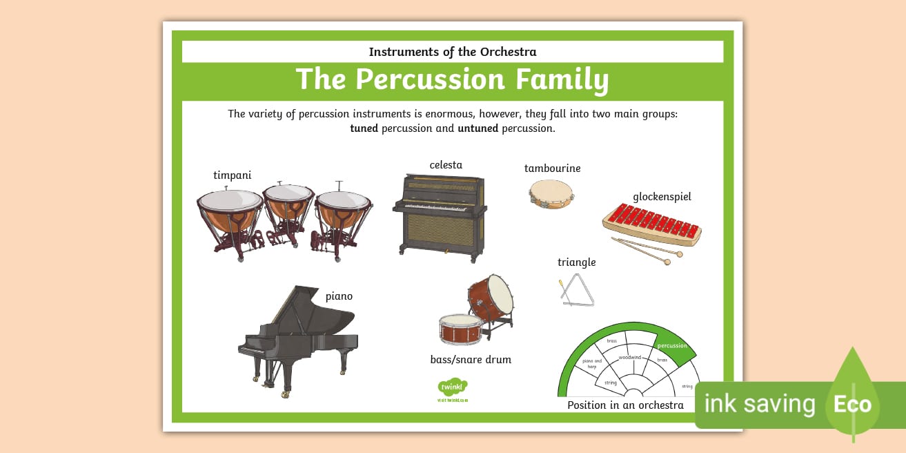 Orchestra Instruments Percussion Family Poster