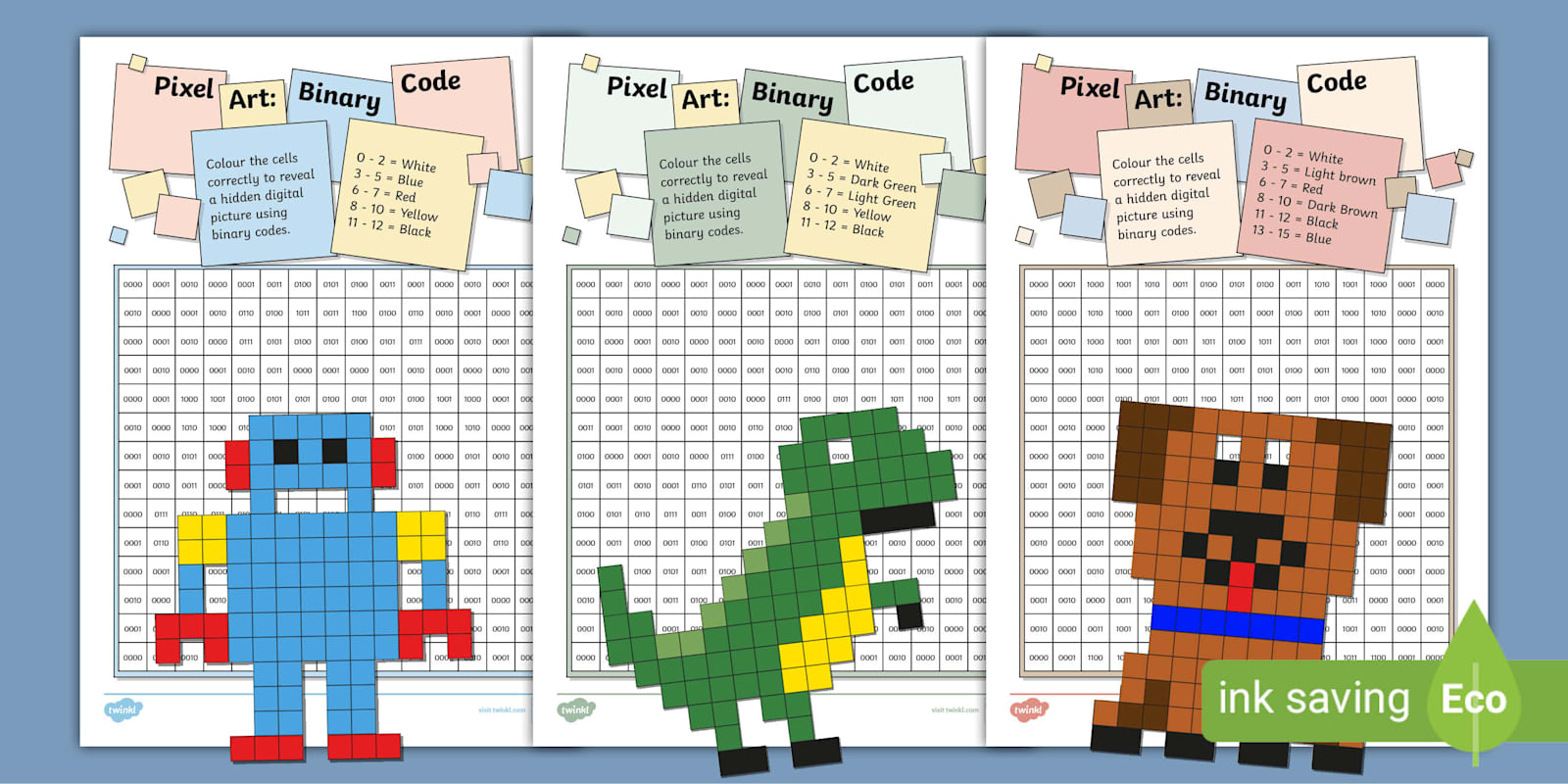 KS2 Pixel Art: Binary Code - Twinkl, Computing