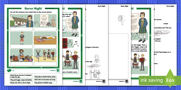 Burns Night Differentiated Reading Comprehension Activity - Robert ...