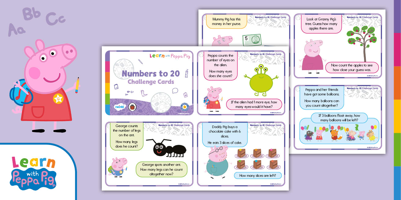Peppa Pig: Numbers to 20 Challenge Cards