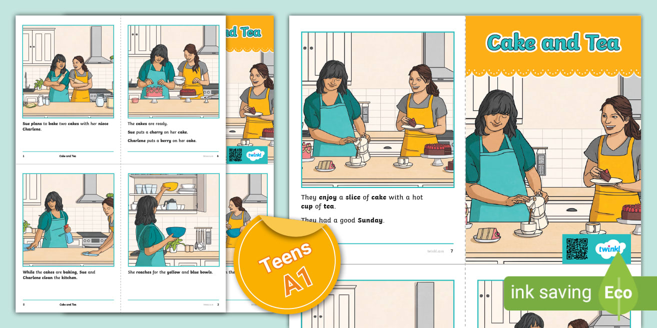 ESL Phonics Mini-Reader - Cake and Tea [Teens, B2]