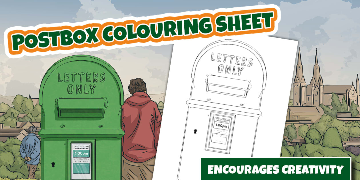 Postbox Colouring Sheet