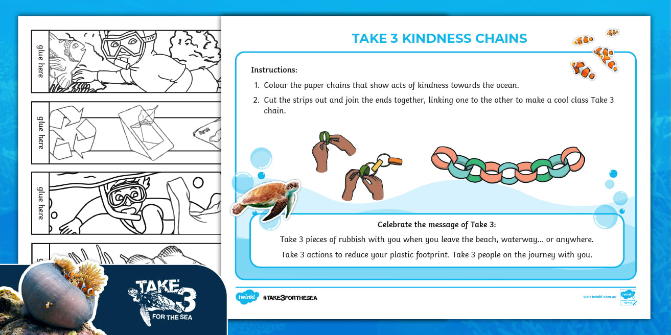 'Take 3' Kindness Paper Chain | Twinkl's Ocean of Resources