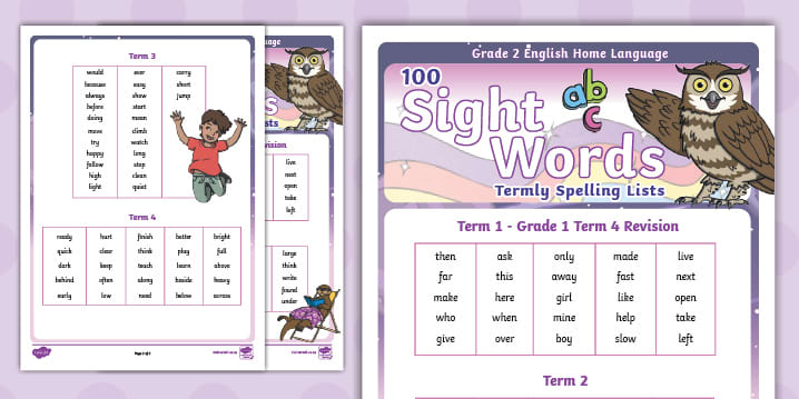 100 Grade 2 Sight Words Spelling Lists