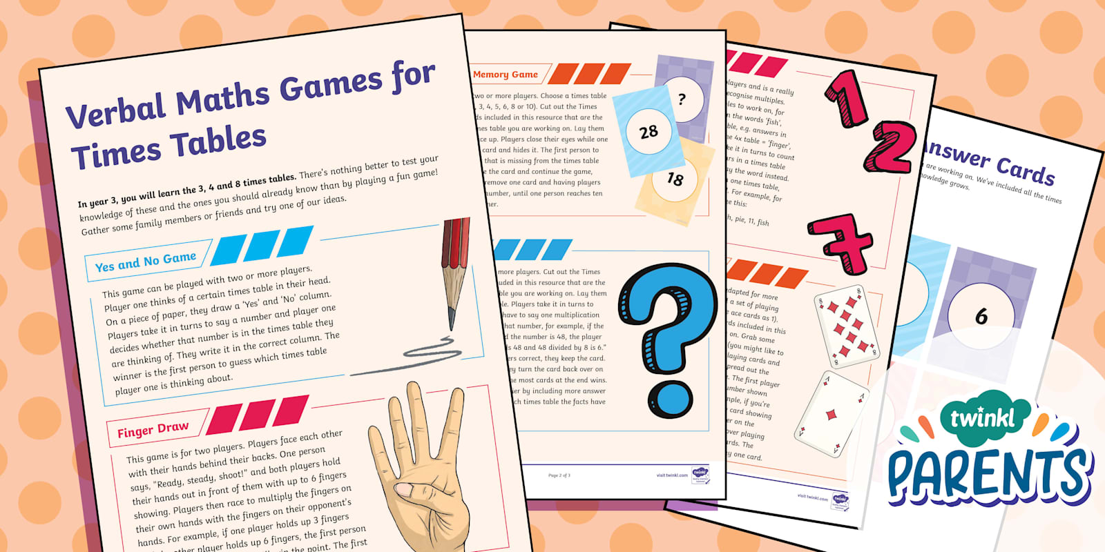 SEND Maths Support: Verbal Maths Games for Times Tables (Year 3 Level)