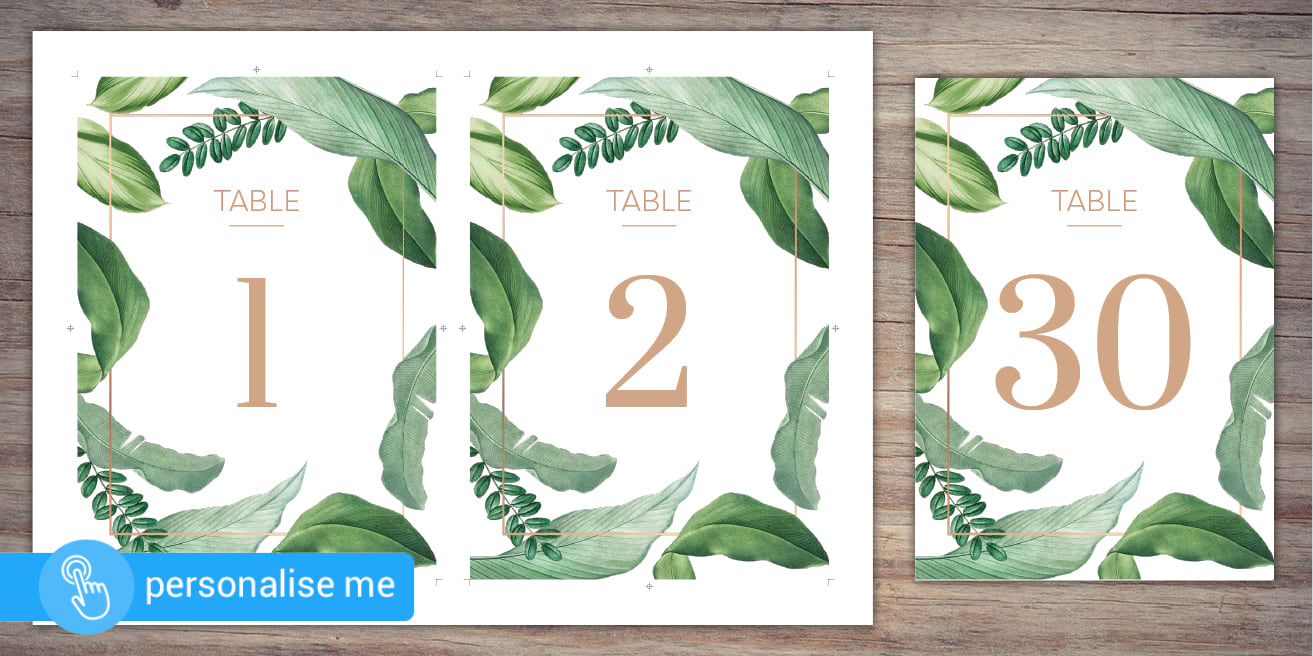 Tropical Table Numbers