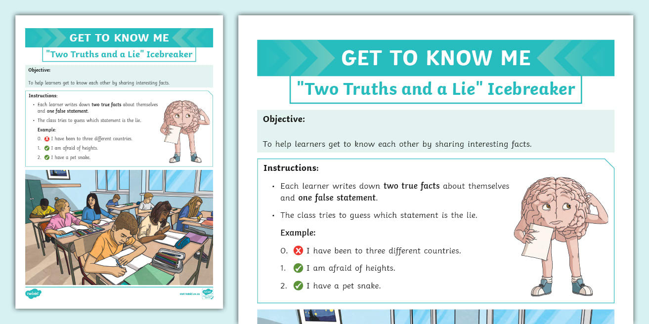 Senior Phase - English - GET TO KNOW ME : "Two Truths and a Lie ...