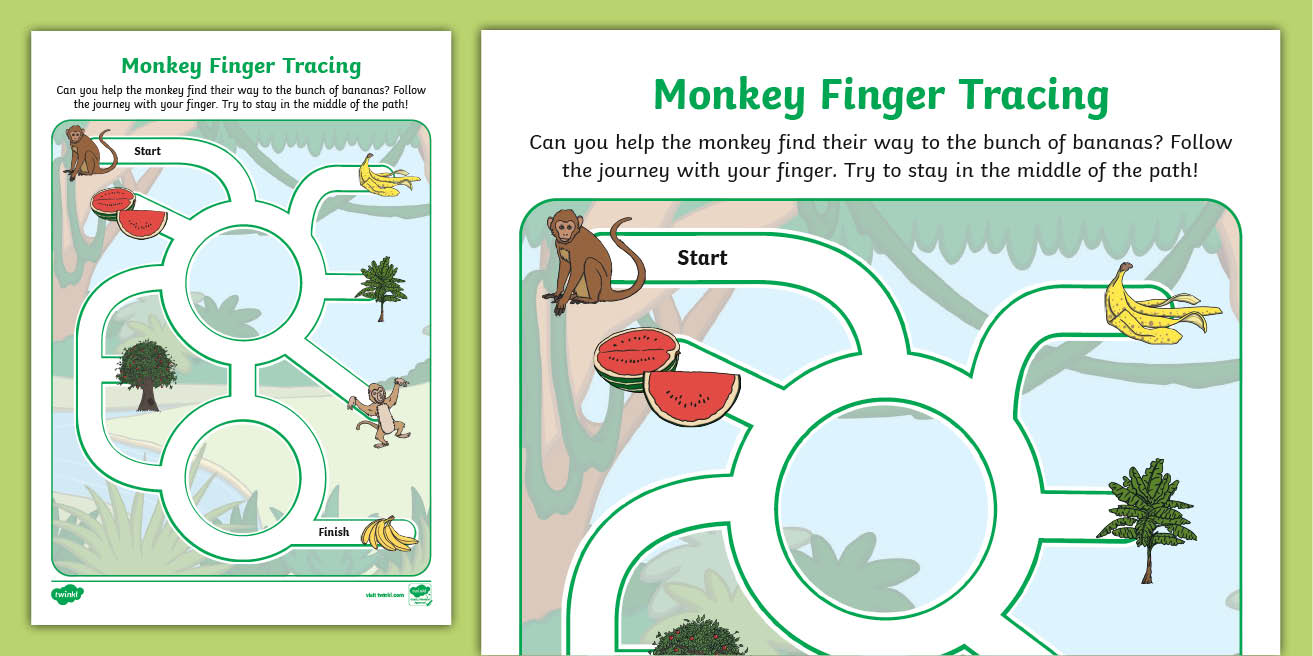 Monkey Finger Tracing Activity
