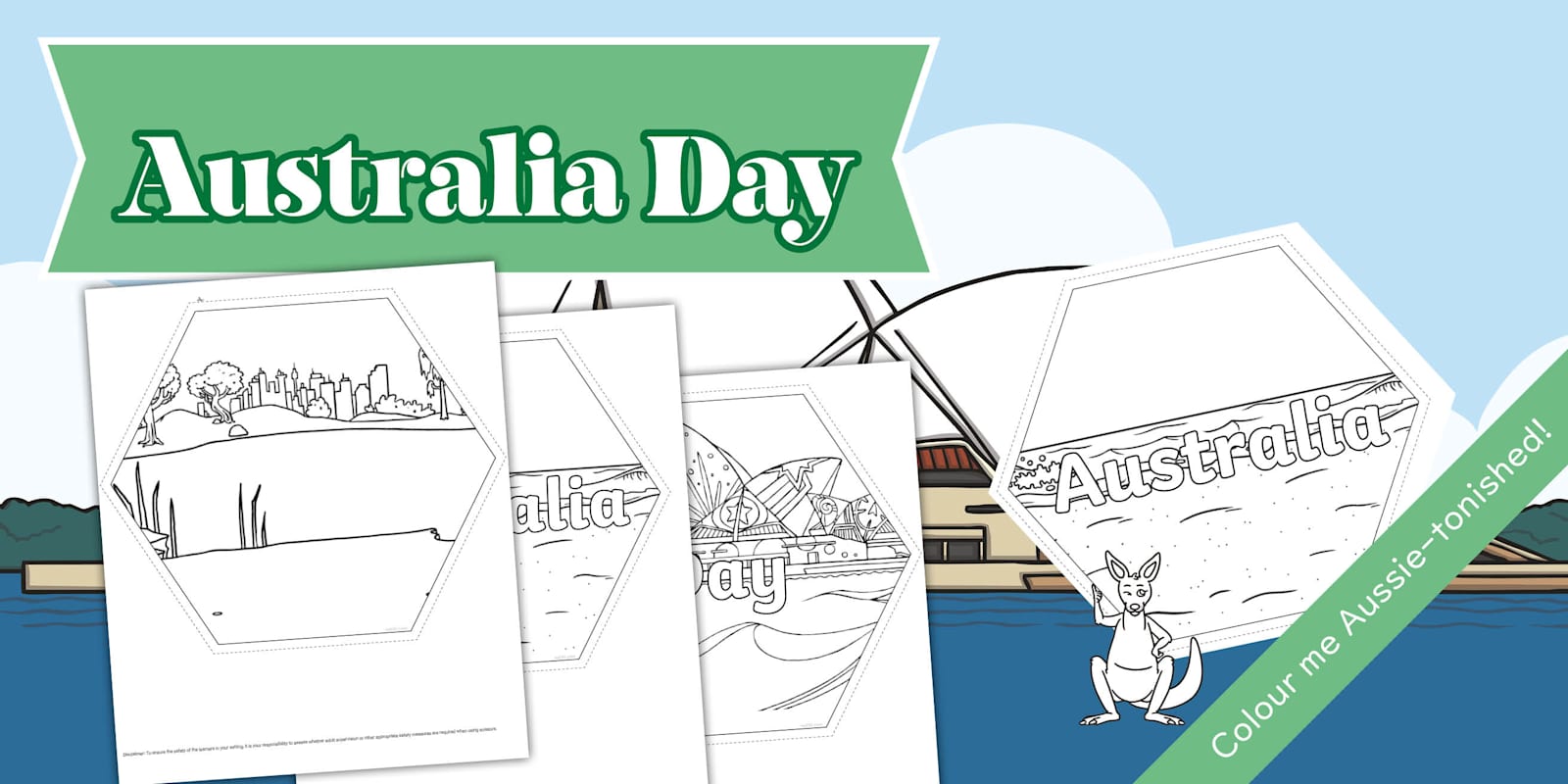 Australia Day Hexagon Display Colouring Activity