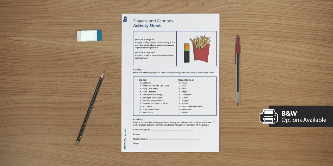 Slogans and Captions (Activity Sheet)