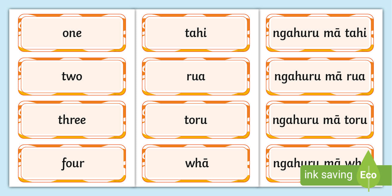 Te Reo & English Number Matching Game