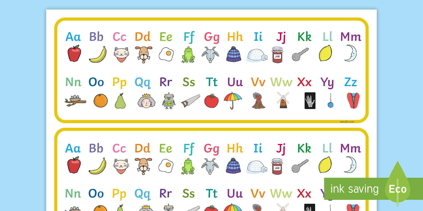 Printable Alphabet Chart For Kindergarten