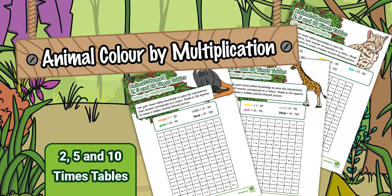 Foundation Phase Maths - Animal-Themed 2, 5 and 10 Times Tables ...