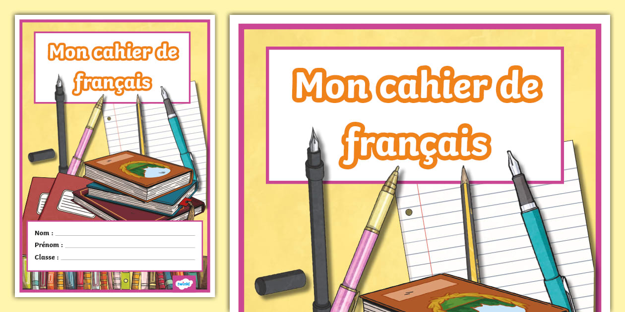 * NEW * Couverture de cahier : Cahier de français