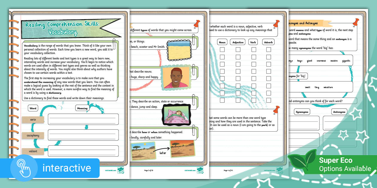 Reading Comprehension Skills: Vocabulary (Ages 7 - 11)