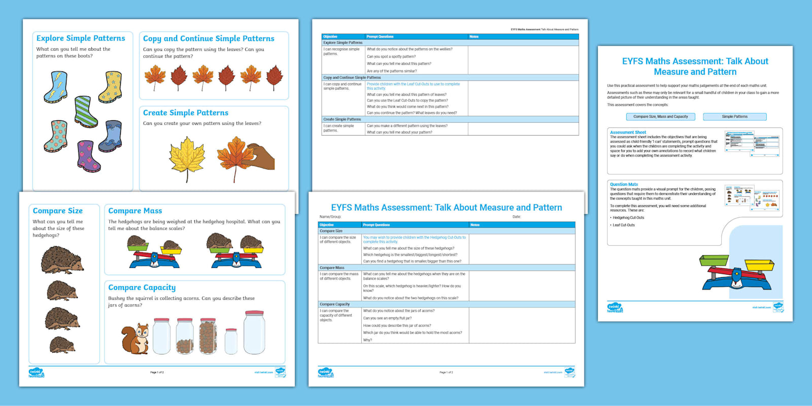 EYFS Assessment White Rose Maths Talk about Measure Pattern