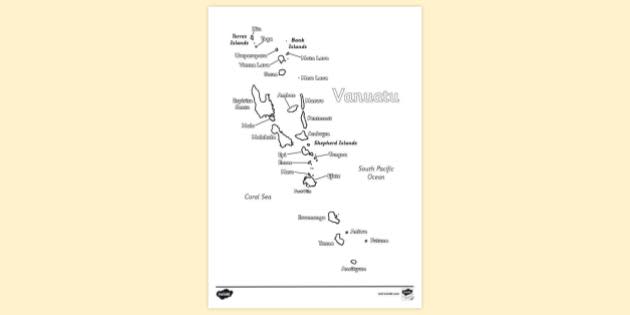 Vanuatu Map Colouring Sheet