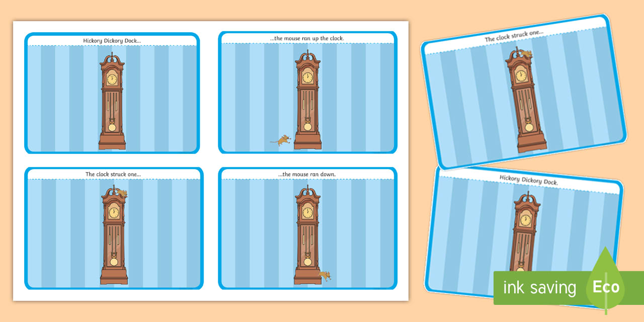 Hickory Dickory Dock Story Sequencing A4