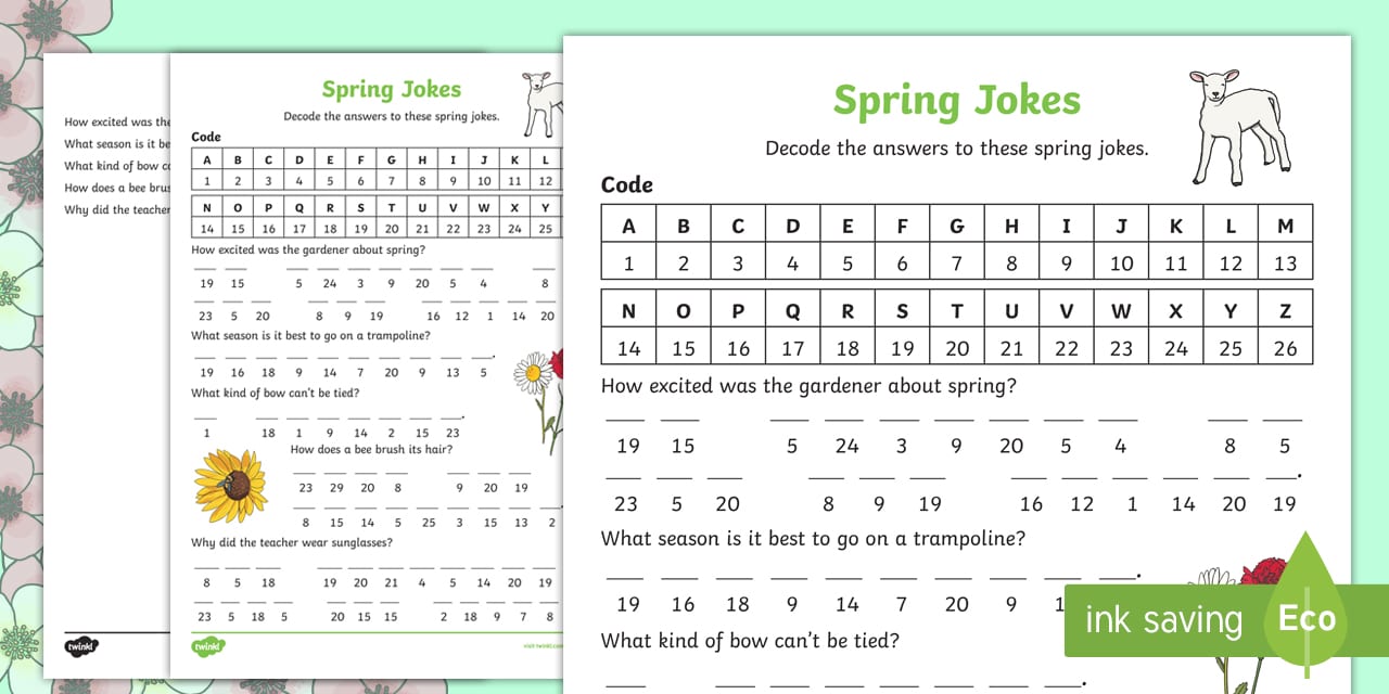 Spring Joke Decoding Worksheet