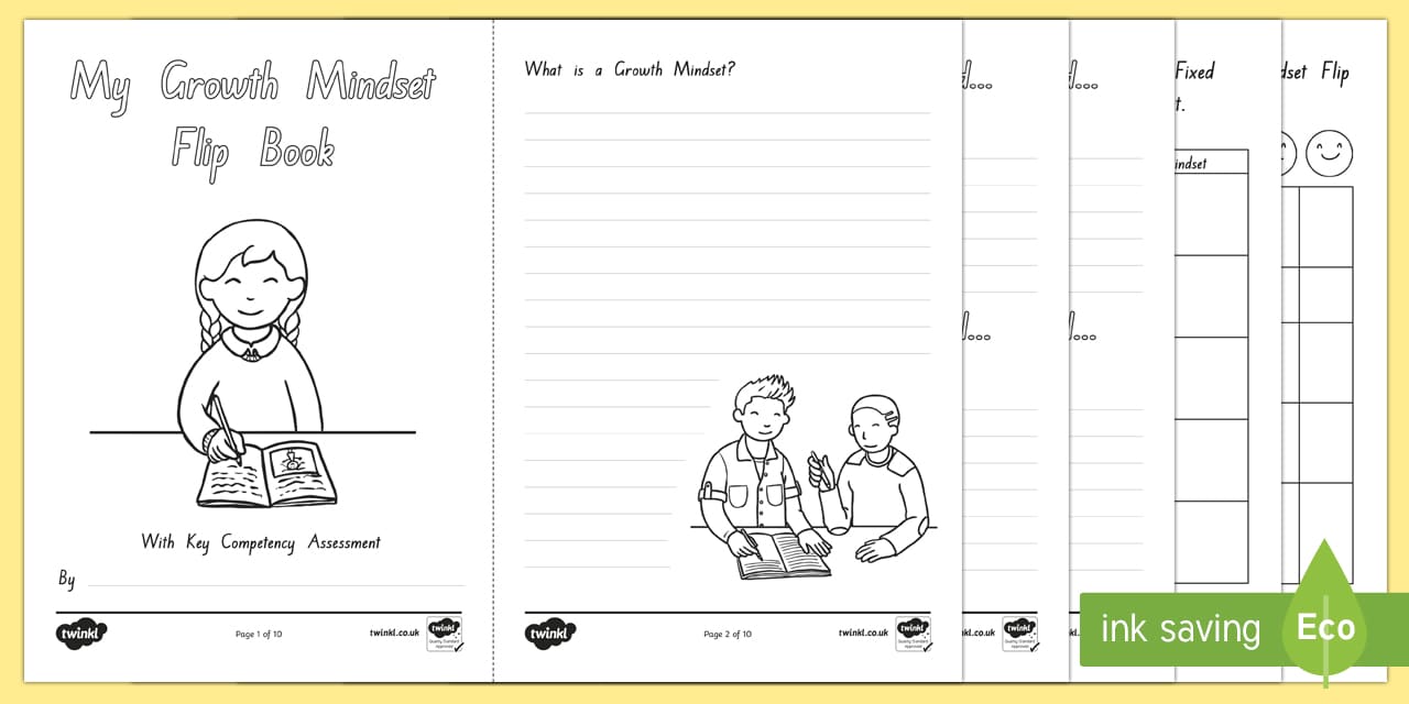 Growth Mindset with Key Competencies Flip Book Activity