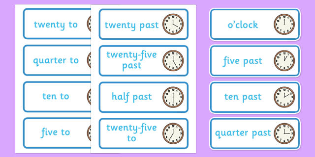 Time Word Cards