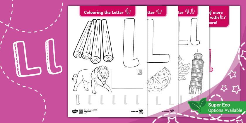 Letter L Colouring Pages