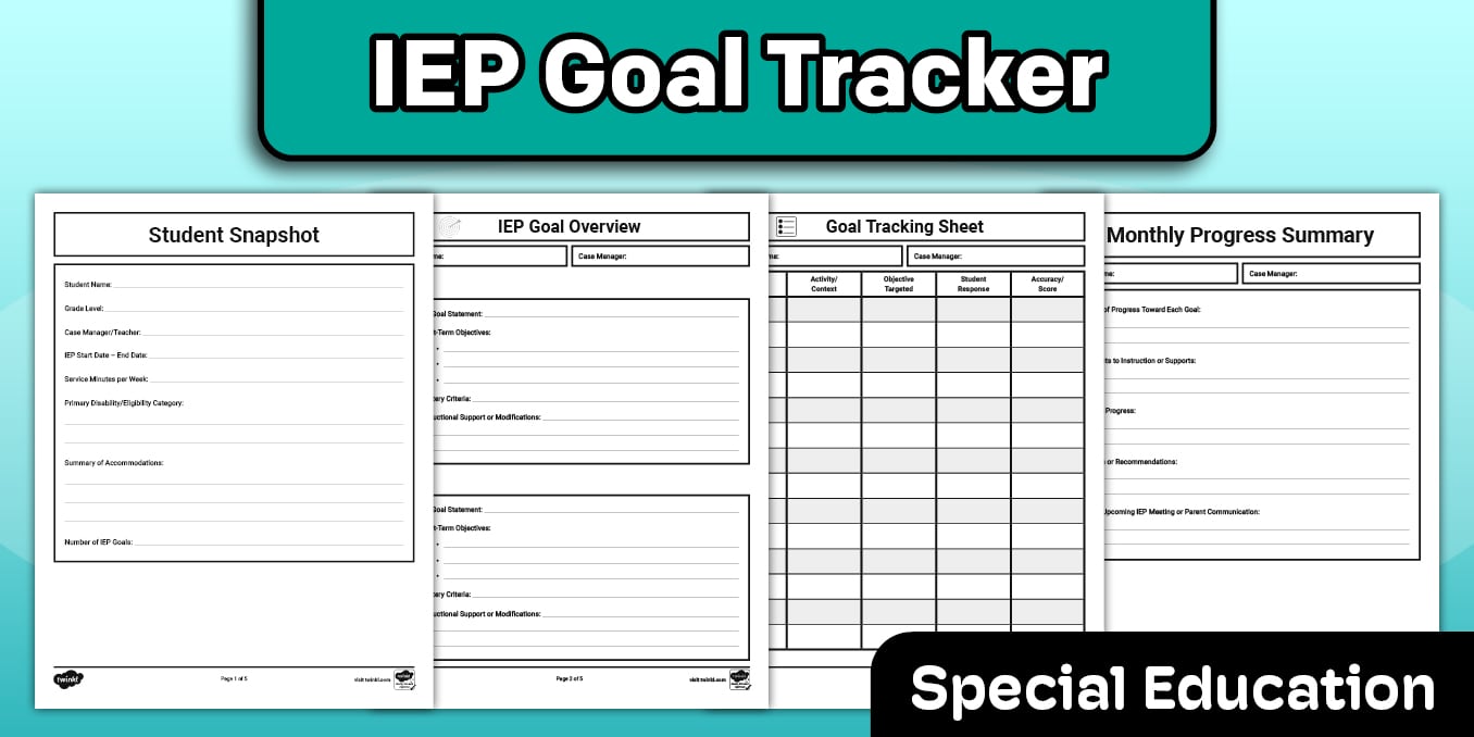 IEP Goal Tracker Form for Special Education