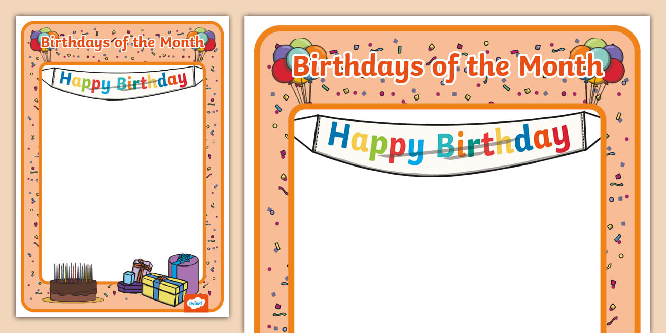Monthly Birthday Announcement Template
