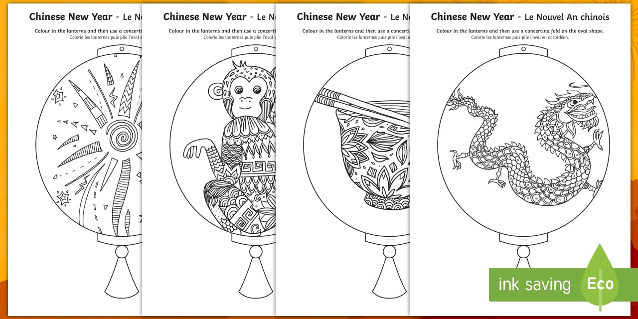 Chinese New Year Mindfulness Lantern Activity English/French - Chinese ...