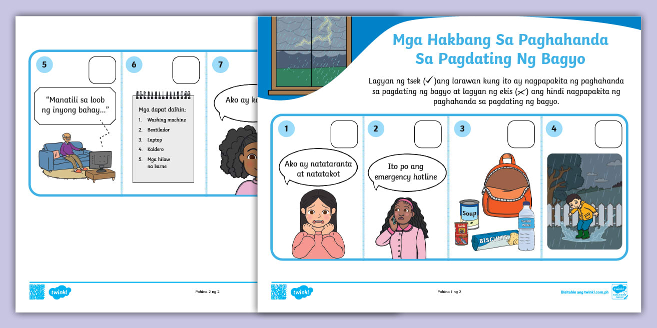 Paghahanda Sa Bagyo Worksheet