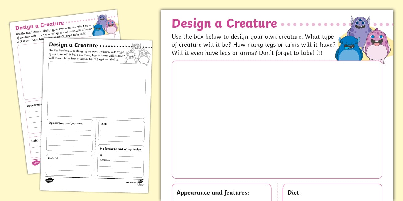Design a Creature Worksheet