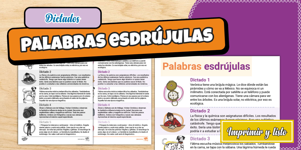 Dictados: Palabras esdrújulas
