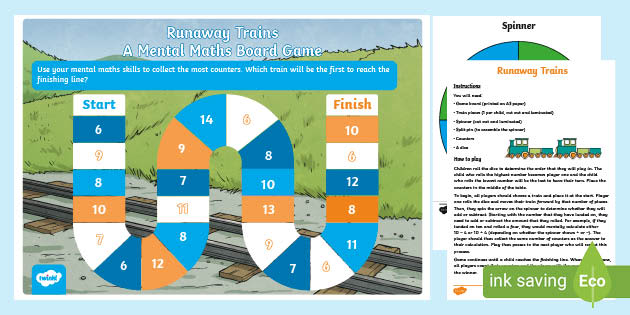 Runaway Trains A Mental Maths Board Game