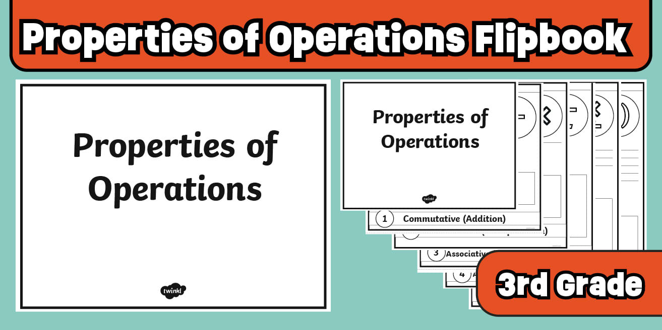 Third Grade Math Properties of Operations Flipbook | Distributive ...