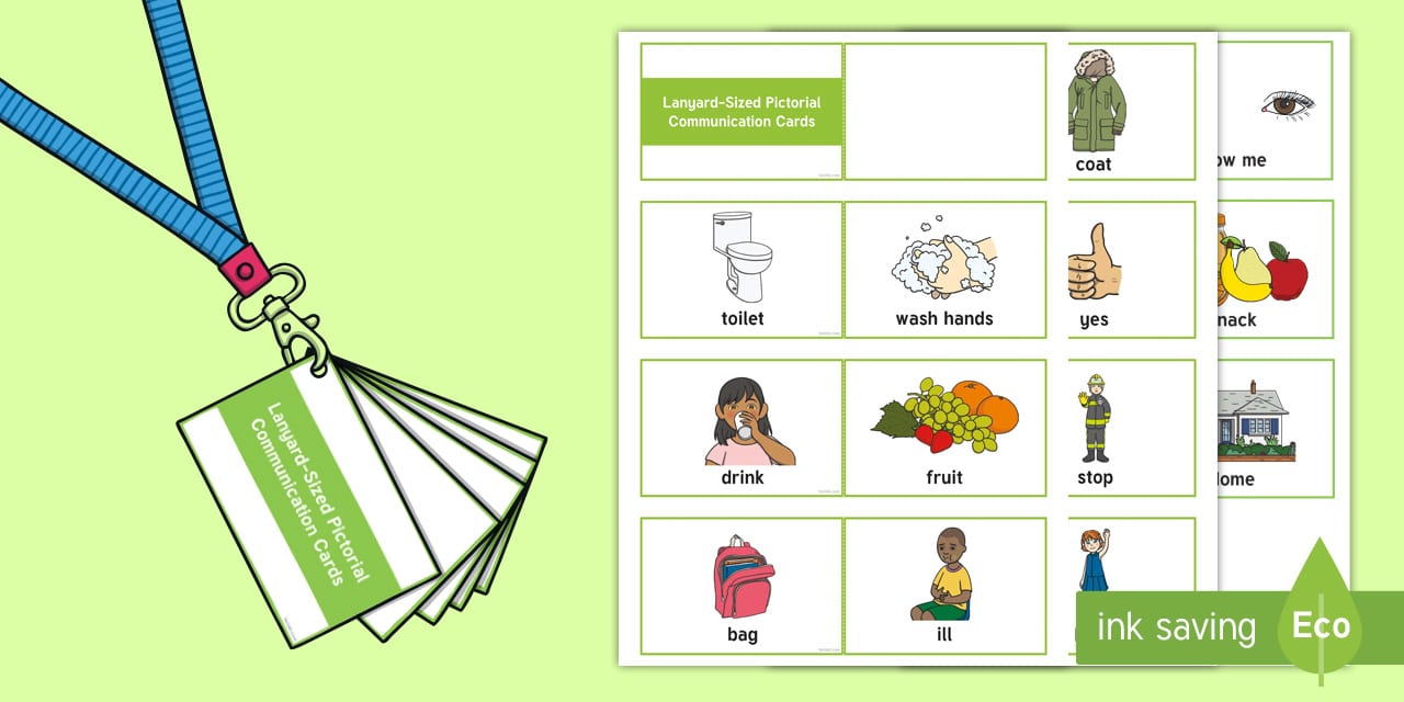 Lanyard-Sized Pictorial Communication Cards - EYLF