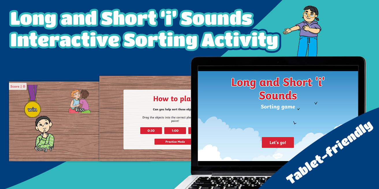 Long and Short 'i' Sounds Interactive Sorting Activity
