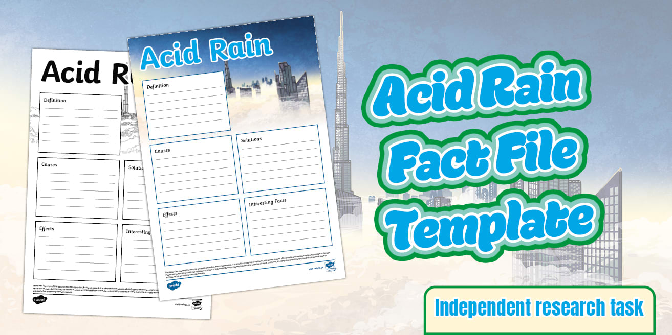 Acid Rain Fact File Template