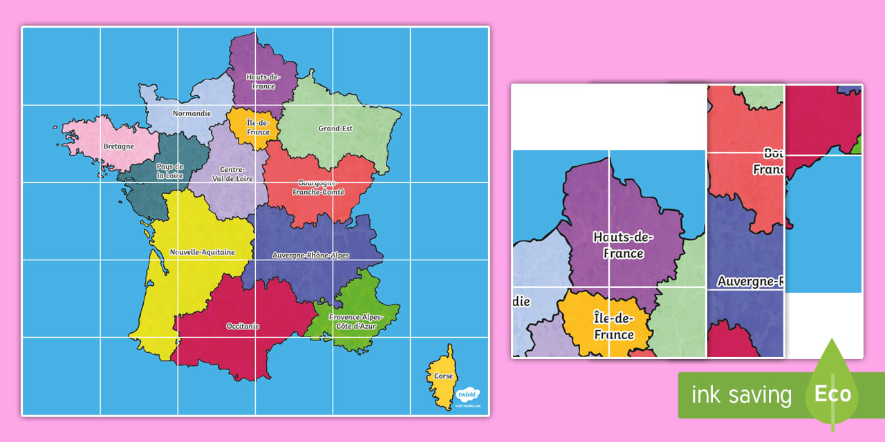 Tapis d'activités Beebot : Les régions de France - Cartes géographiques ...