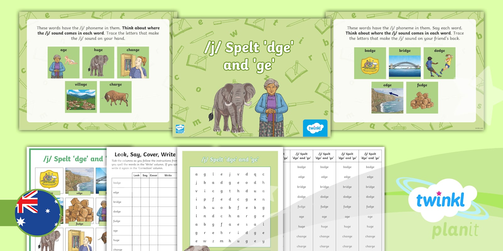 Year 3 Spelling: /j/ Spelt 'dge' and 'ge'