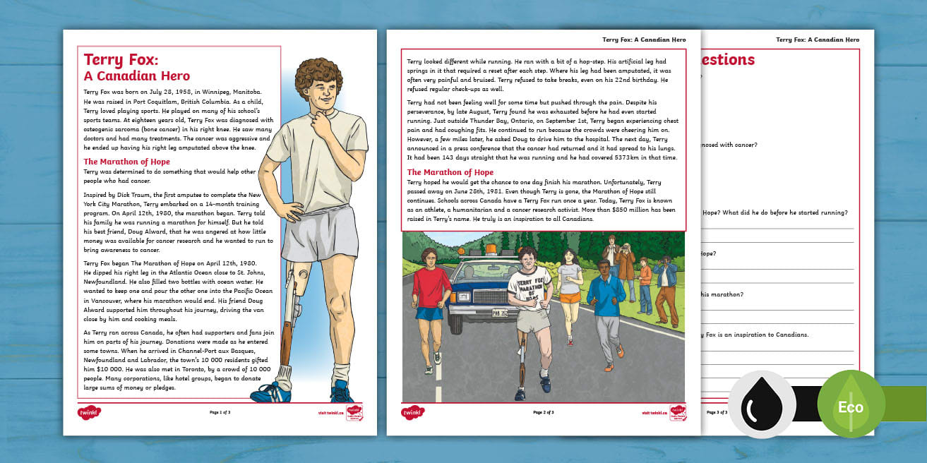 Terry Fox Reading Comprehension