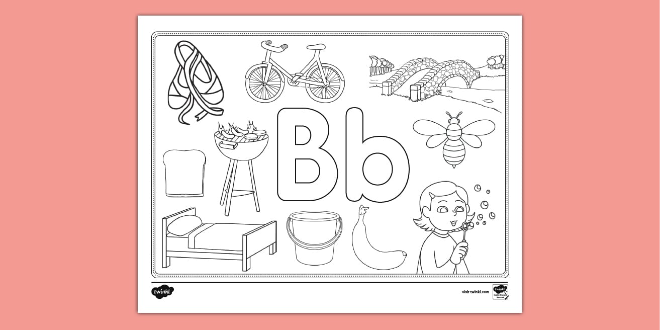 lowercase letter b coloring pages