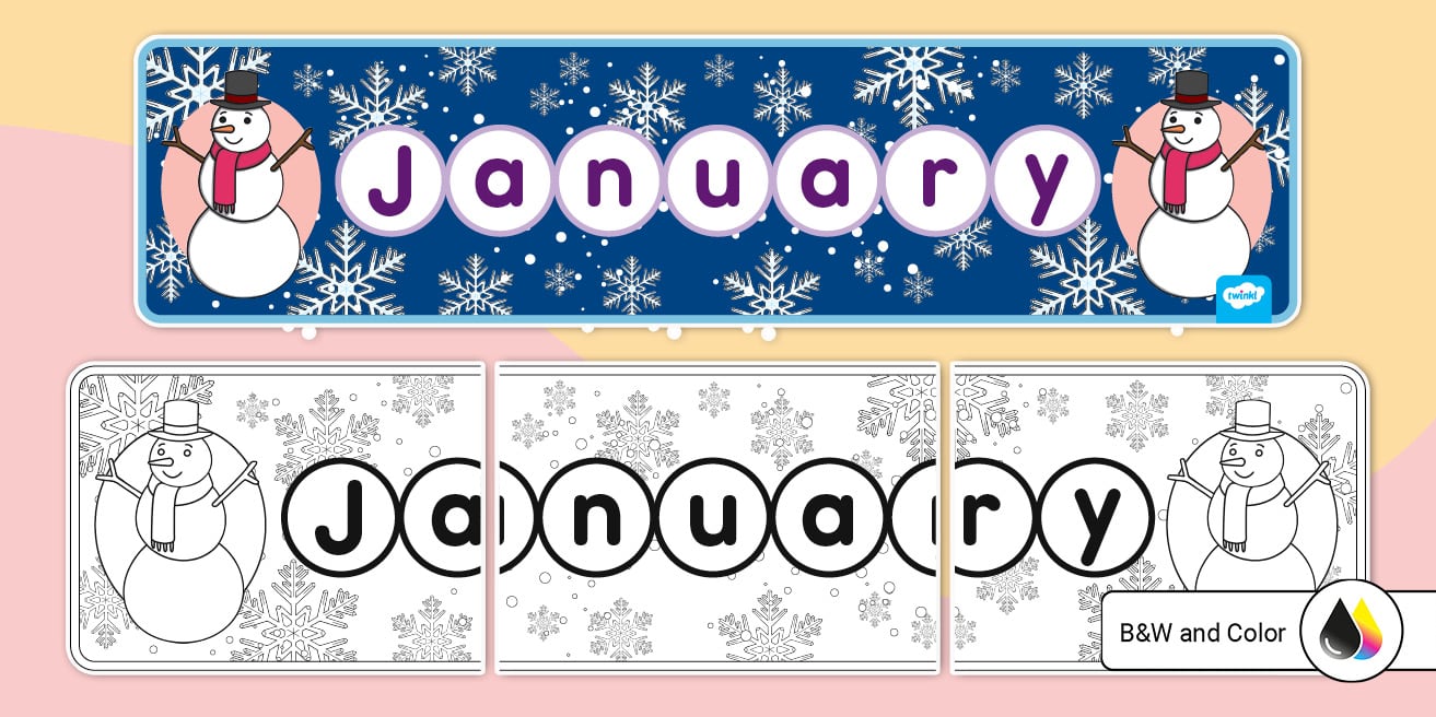 Months of the Year: January Banner