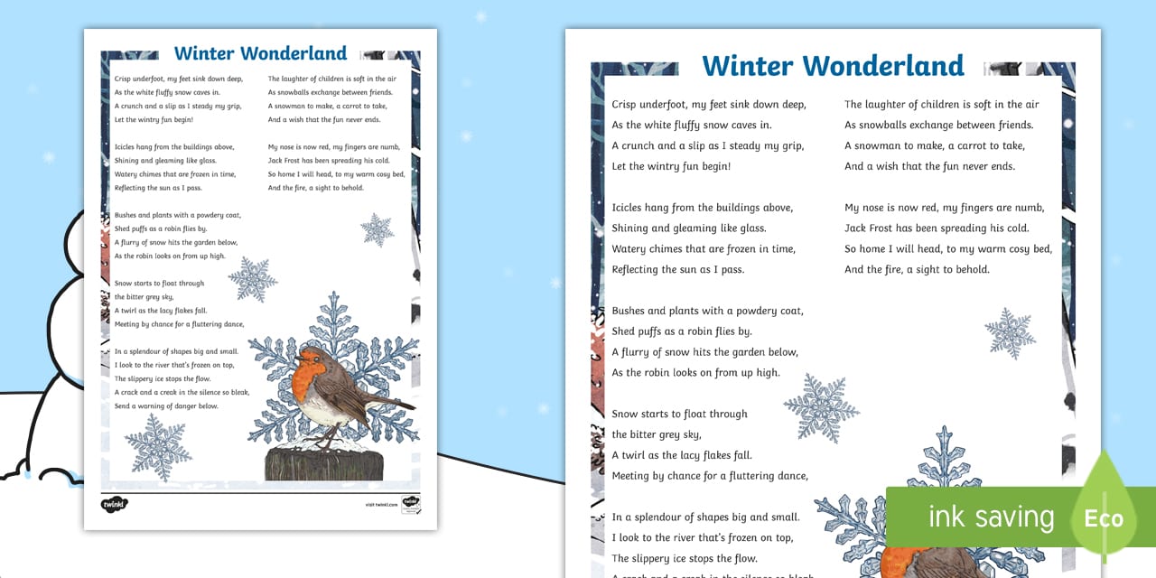 KS2 Winter Wonderland Poem