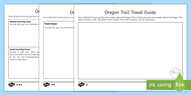 Oregon Trail Travel Guide Differentiated Worksheet