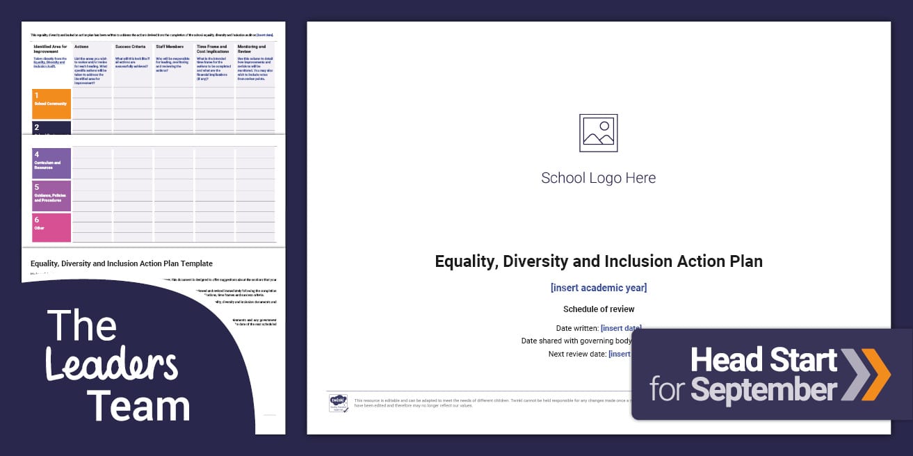 Equality and Diversity Action Plan Template - Leaders