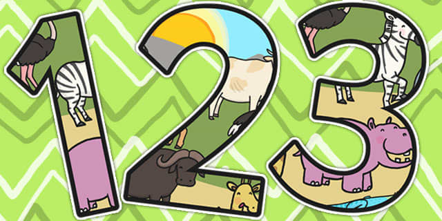 Safari Themed Display Numbers - safari, jungle, animals, display