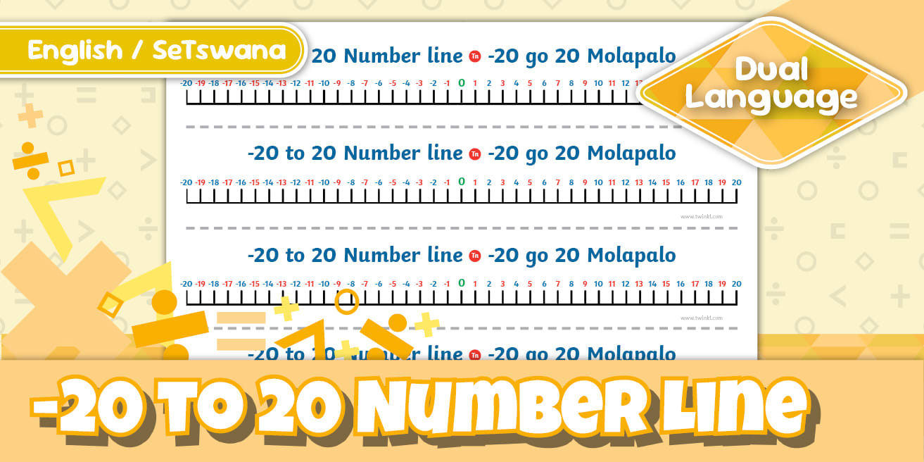 Maths - Term 1 - Number Line -20 to 20 - Activity Sheet - Setswana ...